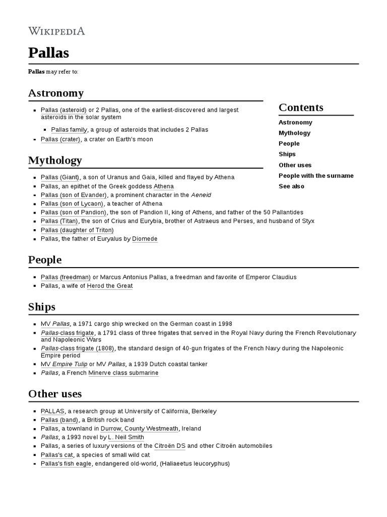 Pallas | PDF | Athena | Science