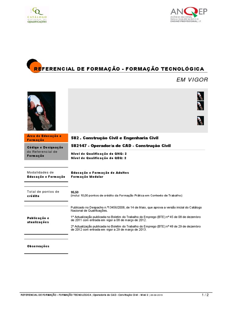 Operador de CAD em Construção Civil: Referencial de Formação ...