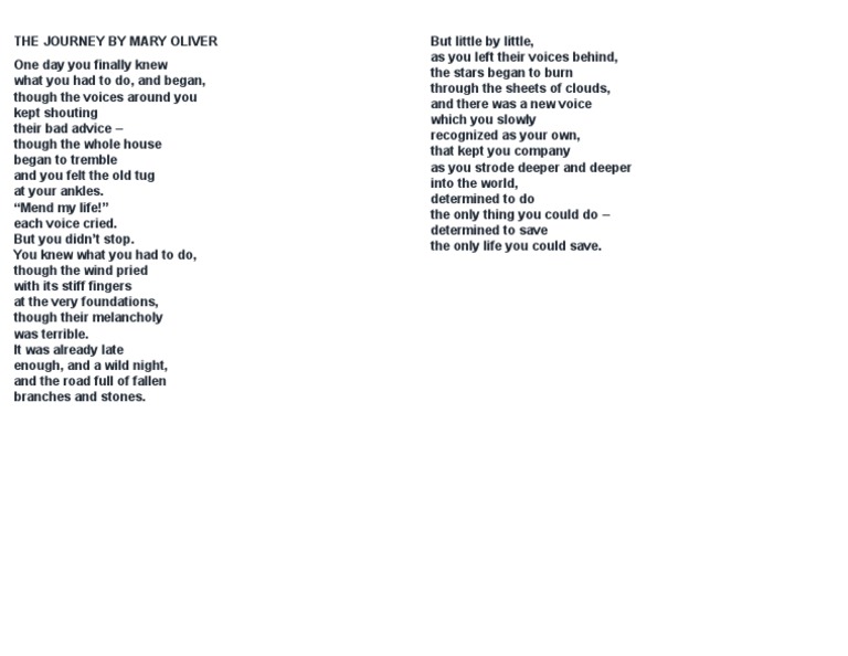 The Journey by Mary Oliver | PDF