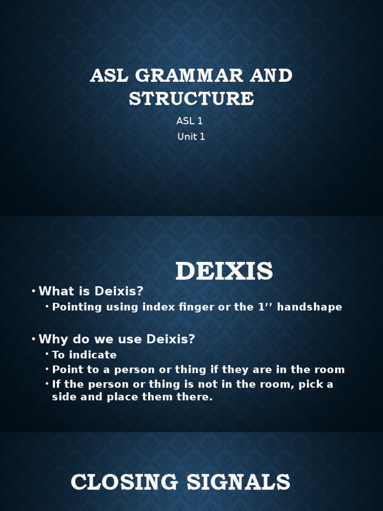 Asl Grammar and Structure | PDF | American Sign Language | Language ...