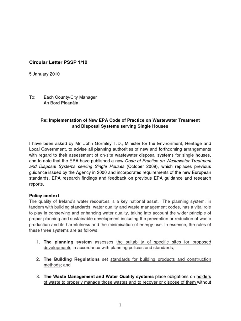 Circular PSSP1-10 - Implementation of New EPA Code of Practice On ...