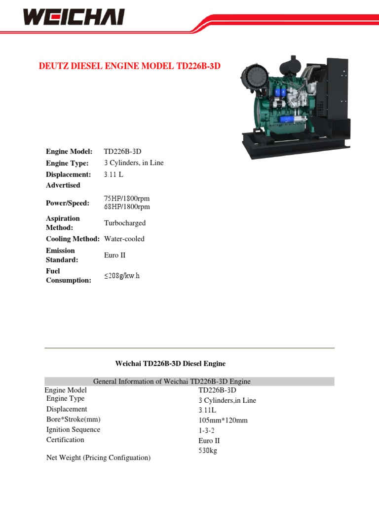 Ficha Tecnica TD226B-3D | PDF | Engines | Diesel Engine