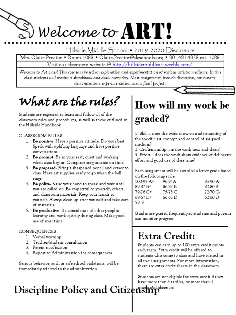 Disclosure Art 2019-2020 | PDF | Classroom | Psychological Concepts