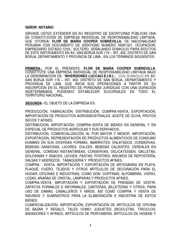 Minuta Eirl Cooper | PDF | Bancos | Cheque