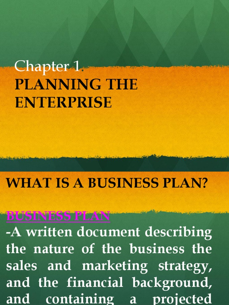 Chapter 1 Business Plan | PDF | Business Plan | Entrepreneurship