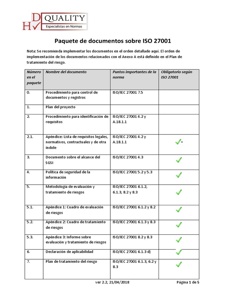 Lista de Documentos Requeridos | PDF | Tecnología de información y ...