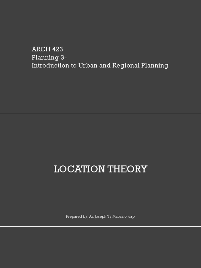 Location Theory | PDF | Economics | Economies