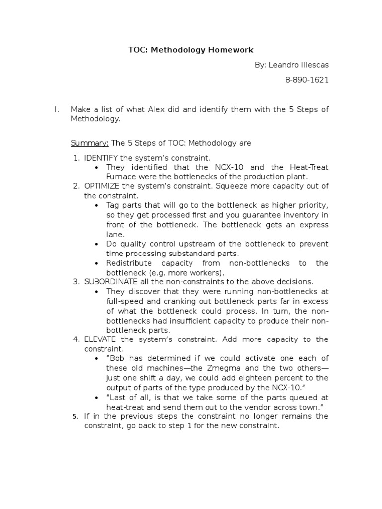 TOC Methodology - The Goal | PDF | Business Process | Systems Science