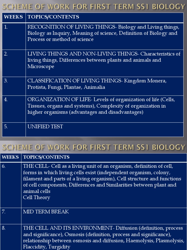 Ss1 Biology Note | PDF | Osmosis | Cell Growth