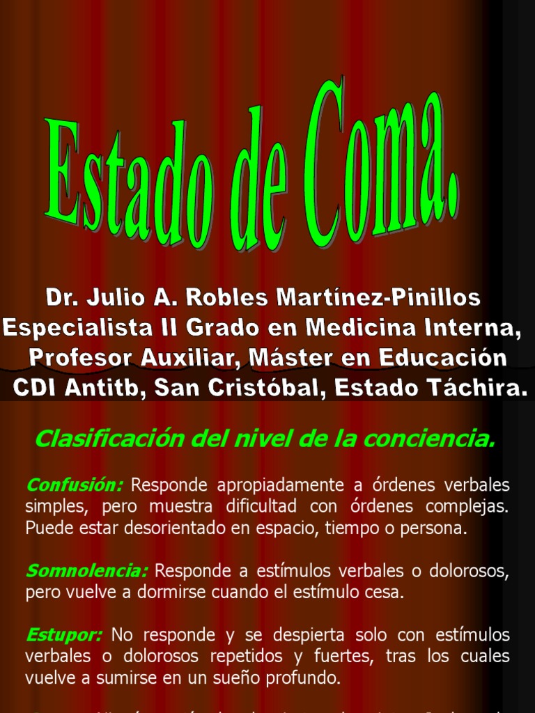 Clasificación y manejo del coma médico | PDF | Coma | Meningitis
