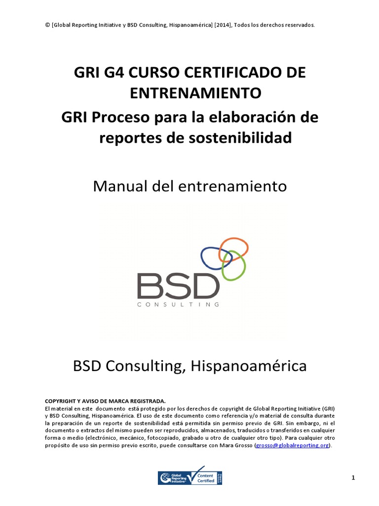 Manual GRI G4 | PDF | Sustentabilidad | Desarrollo sostenible