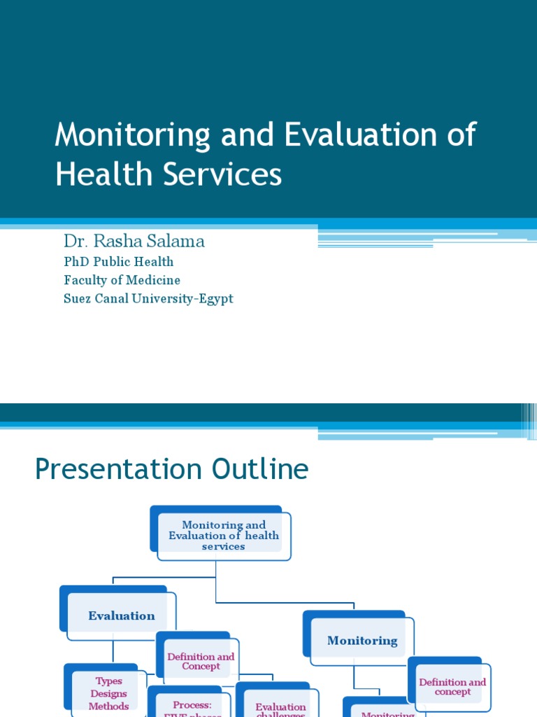 Monitoring and Evaluation of Health Services: Dr. Rasha Salama ...