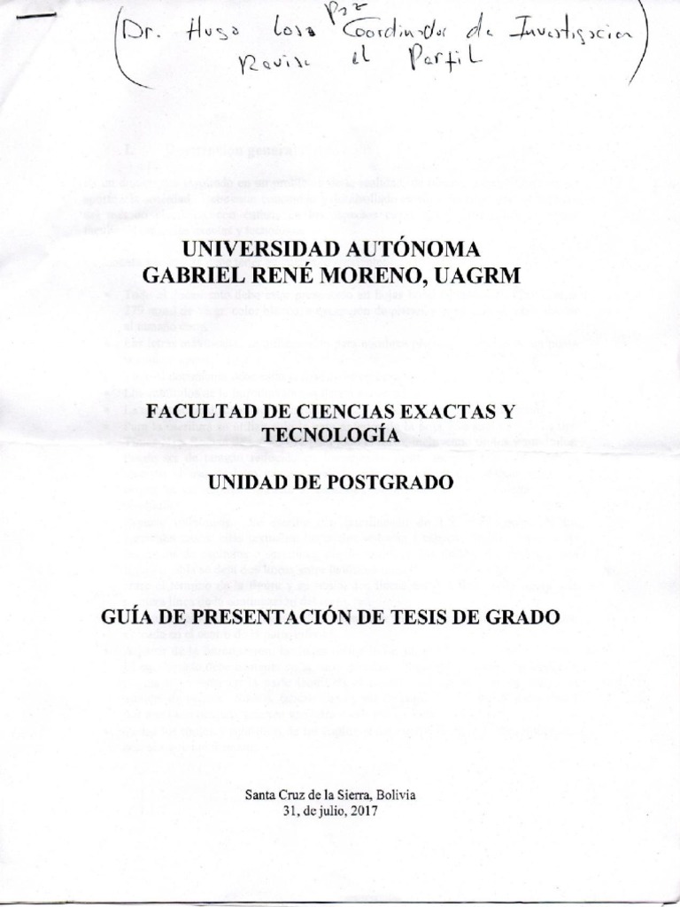 Guia de Presentacion de Tesis de Grado | PDF