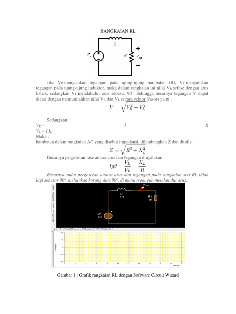 Rangkaian RLC Dengan Simulasi Circuit Wizard | PDF