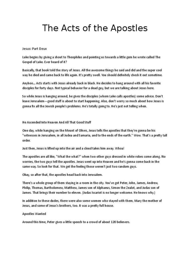 The Acts of The Apostles | PDF | Paul The Apostle | Saint Peter