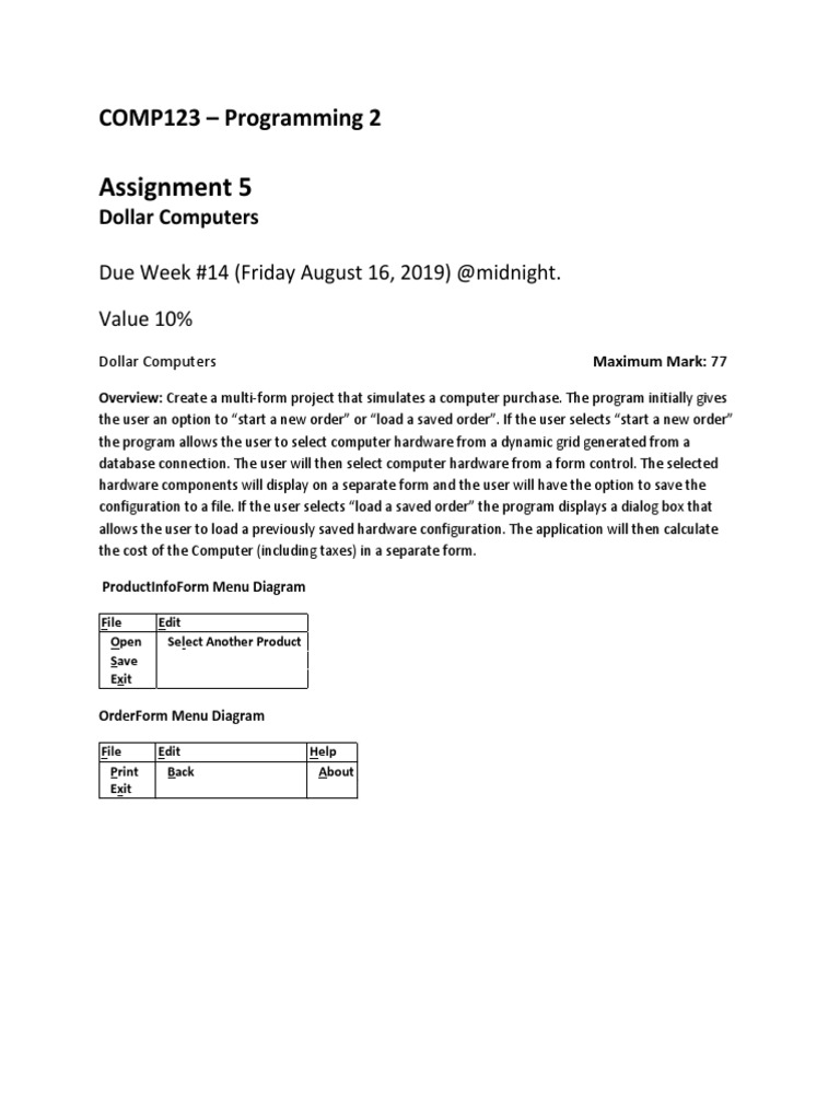 Assignment 5 - Dollar Computers | PDF | Class (Computer Programming) | Databases
