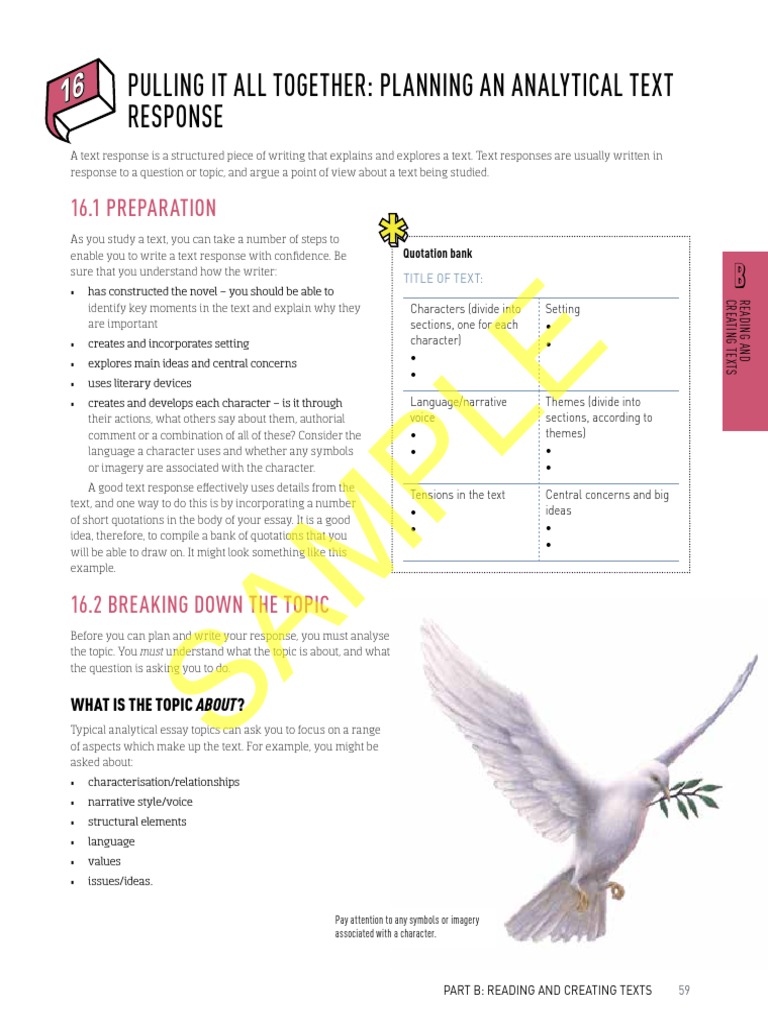 Sample: Pulling It All Together: Planning An Analytical Text Response ...