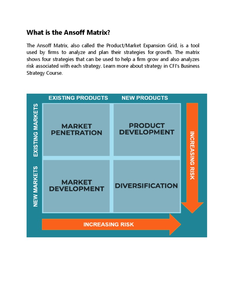 What Is The Ansoff Matrixvs2 | PDF | Business | Economies