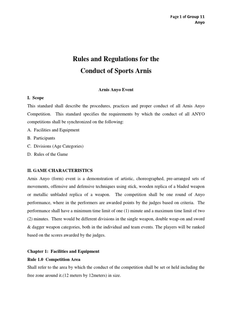 Anyo ARNIS | PDF | Referee | Sports