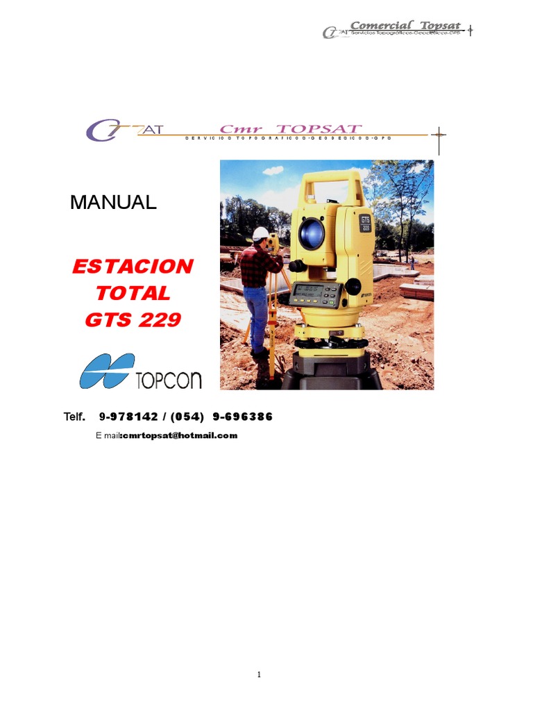 Manual Topcon Gts-220 | PDF | Tornillo | Telescopio