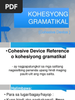 Kohesyong Gramatikal o Cohesive Devices | PDF