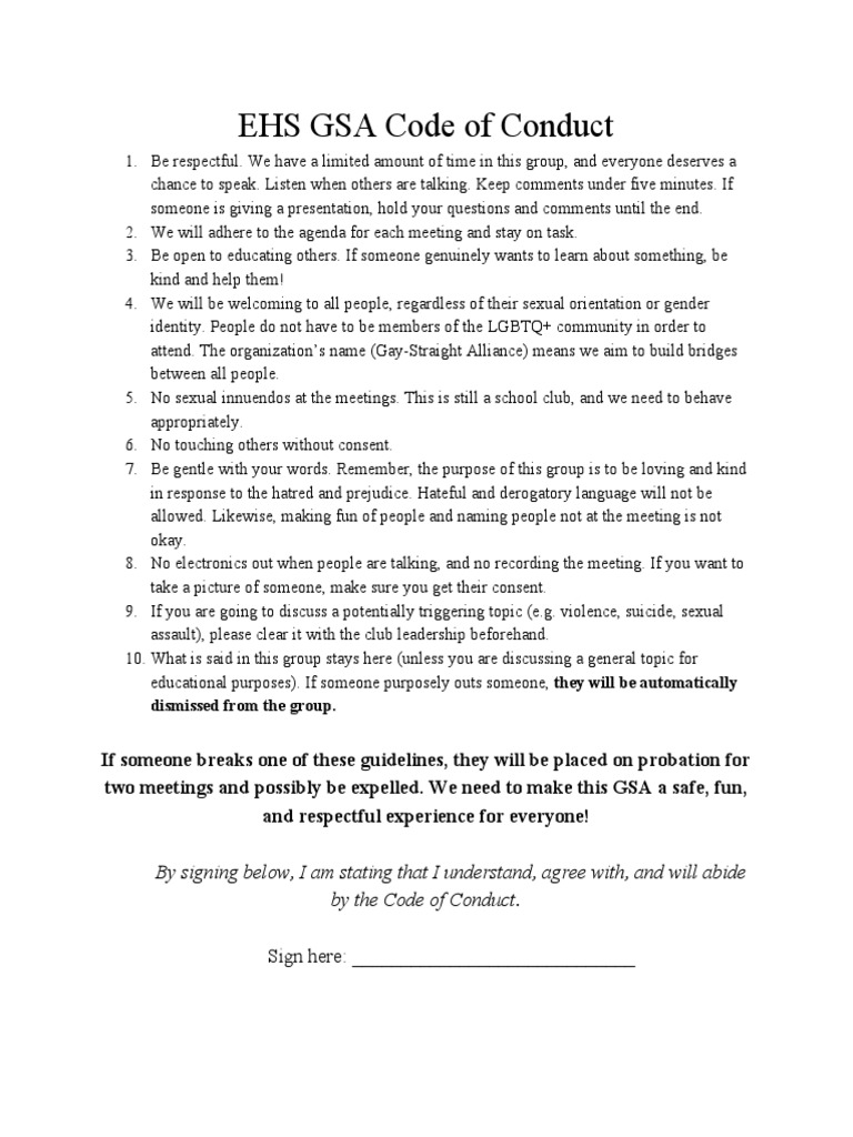 Gsa Code of Conduct | PDF