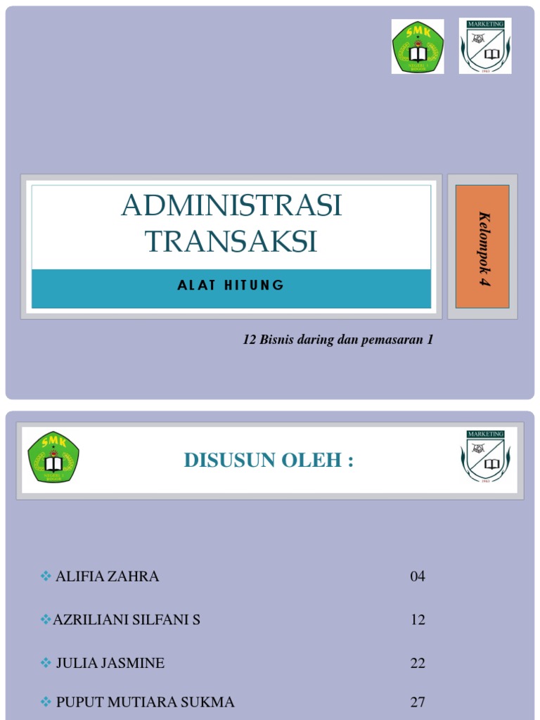 Administrasi Transaksi "Alat Hitung" | PDF | Metode & Bahan Ajar | Seni