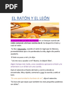 Fábula-El León y El Ratón. | PDF