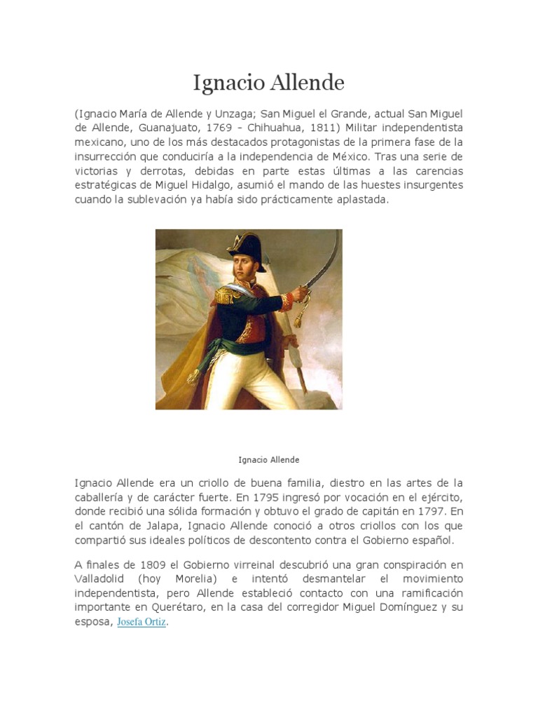 Biografía de Ignacio Allende | PDF | Guerra de la era industrial ...