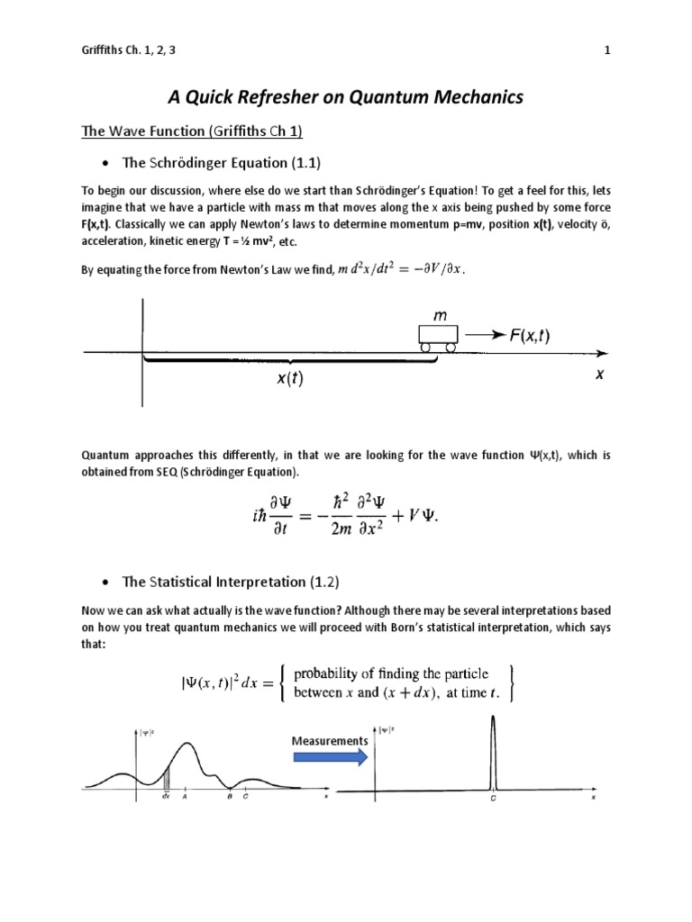 Topic 1 - Quantum Crash Course PDF | PDF | Wave Function | Vector Space