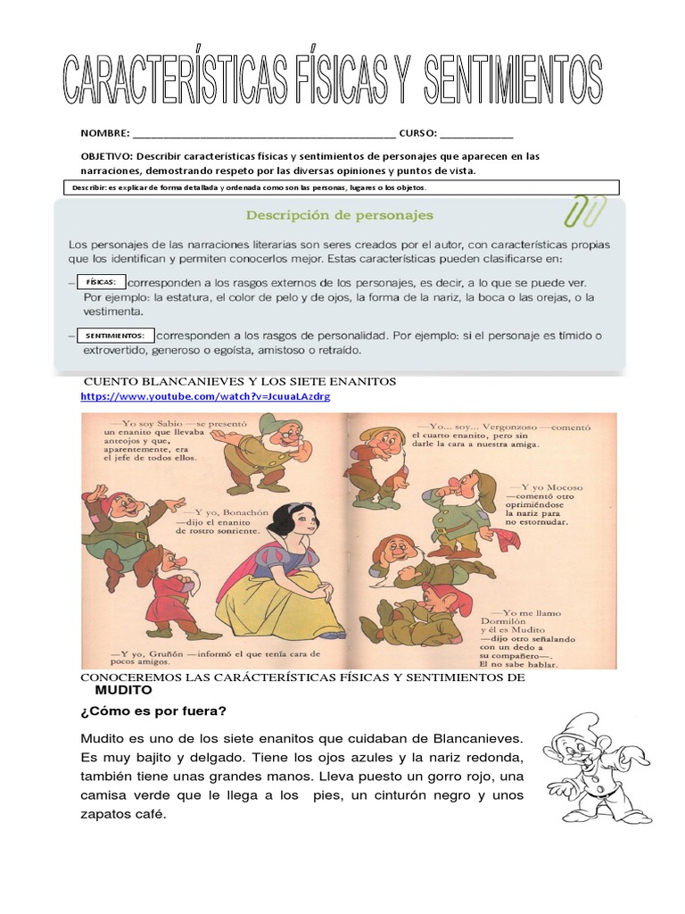Caracteristicas Fisicas y Psicologias | PDF | Blanco como la nieve