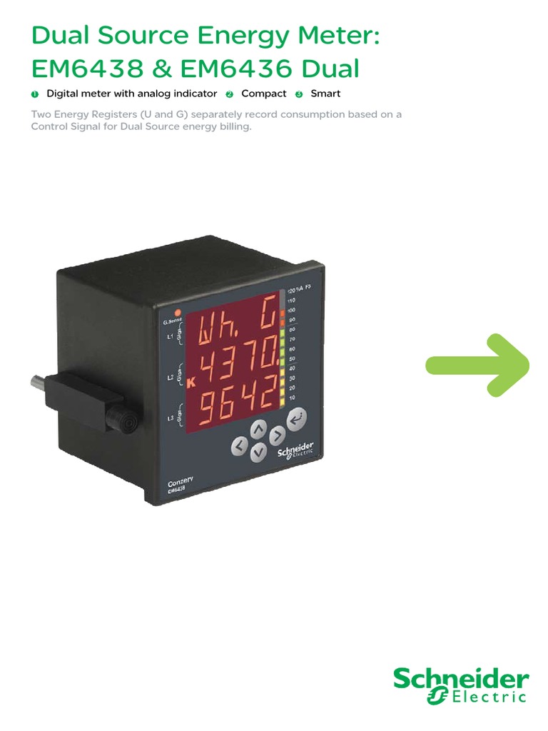 Dual Source Energy Meter: EM6438 & EM6436 Dual: Digital Meter With ...