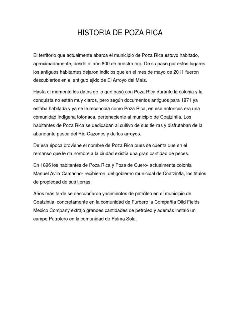 Historia de Poza Rica | PDF