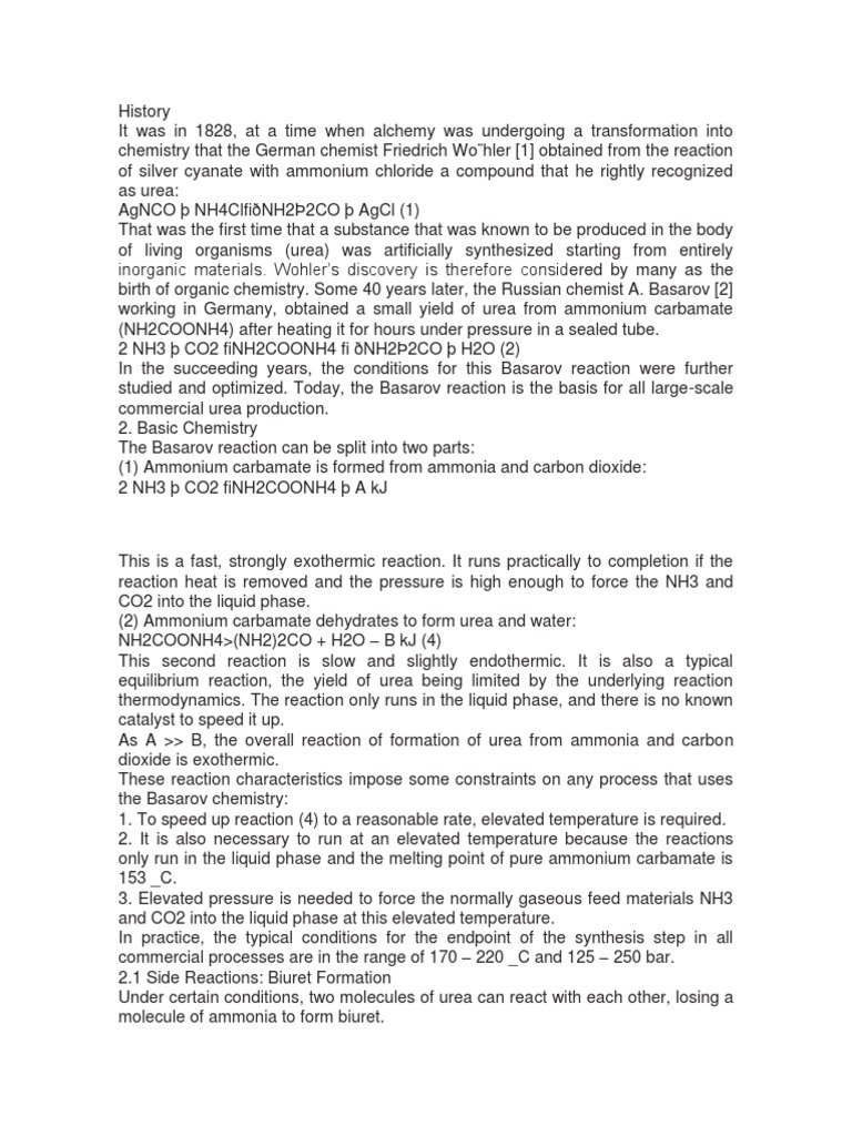 History Urea | PDF | Urea | Chemical Reactions