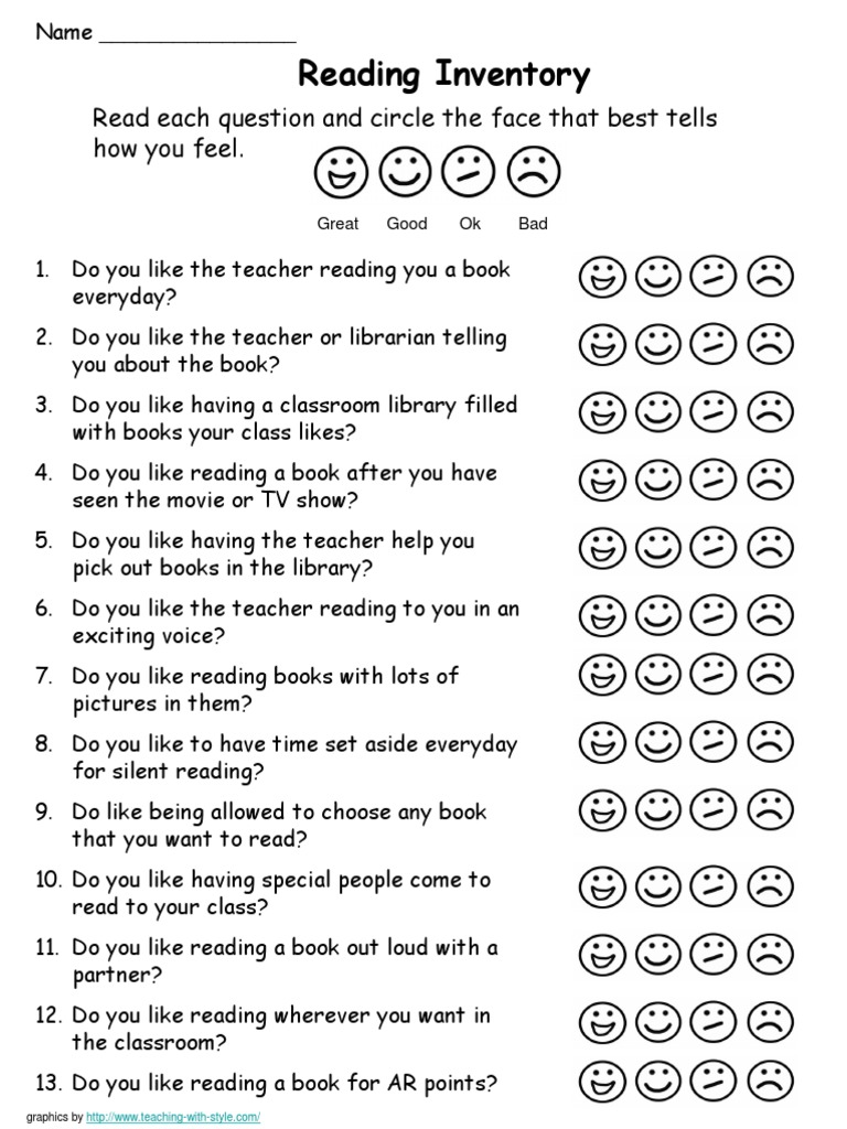 Reading Inventory | PDF