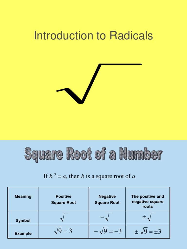 Introduction To Radicals | PDF | Fraction (Mathematics) | Abstract Algebra