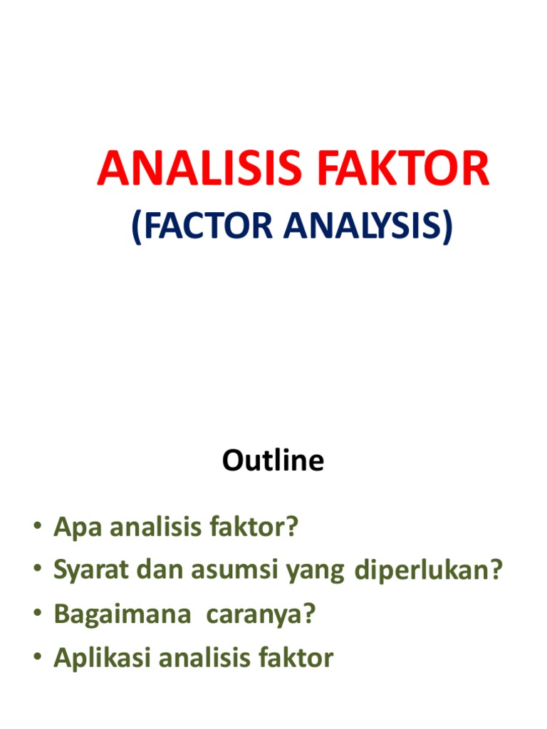 Analisis Faktor | PDF