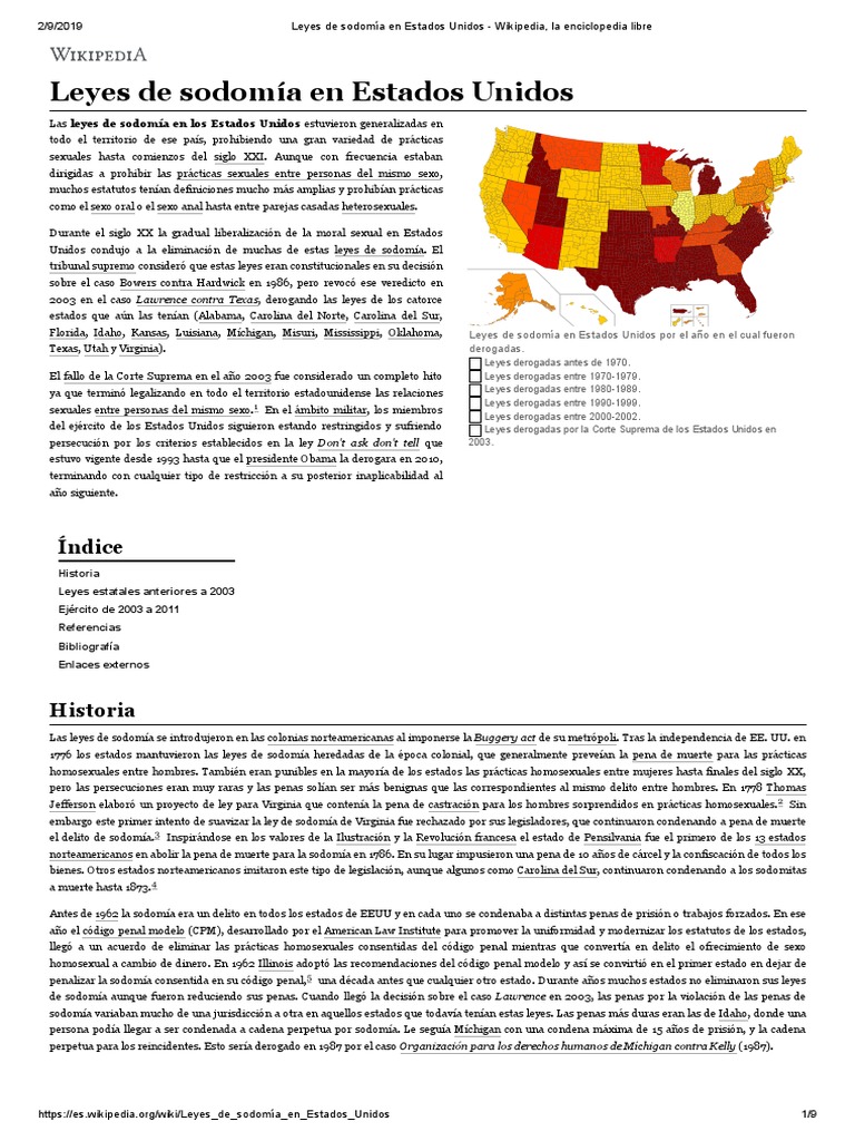 Leyes de Sodomía en Estados Unidos - Wikipedia, La Enciclopedia Libre ...
