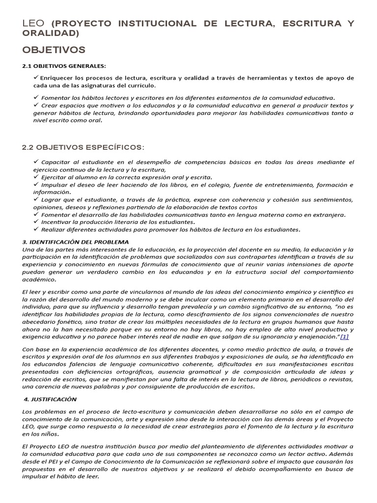 Proyecto Leo | PDF | Conocimiento | Plan de estudios