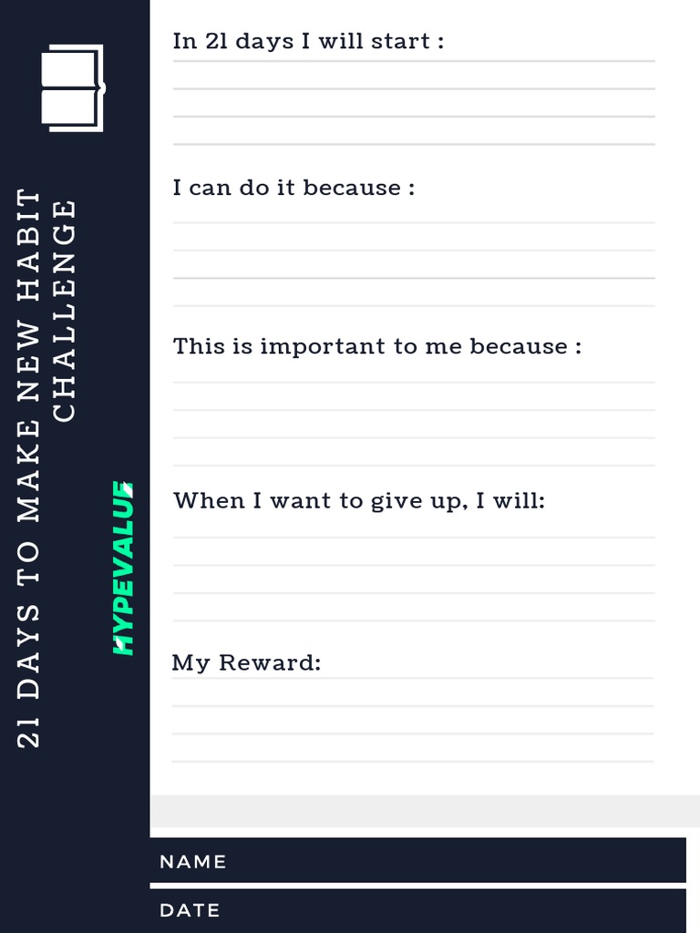 21 Days A New Habit Challenge | PDF
