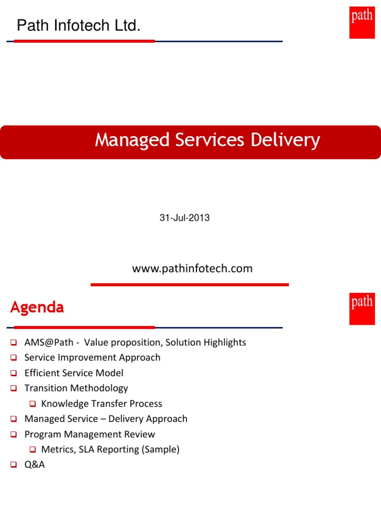 Managed Services Delivery: Path Infotech LTD | PDF | Service Level ...