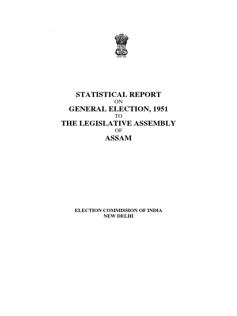 Statistical Report on the 1951 General Election to the Legislative ...