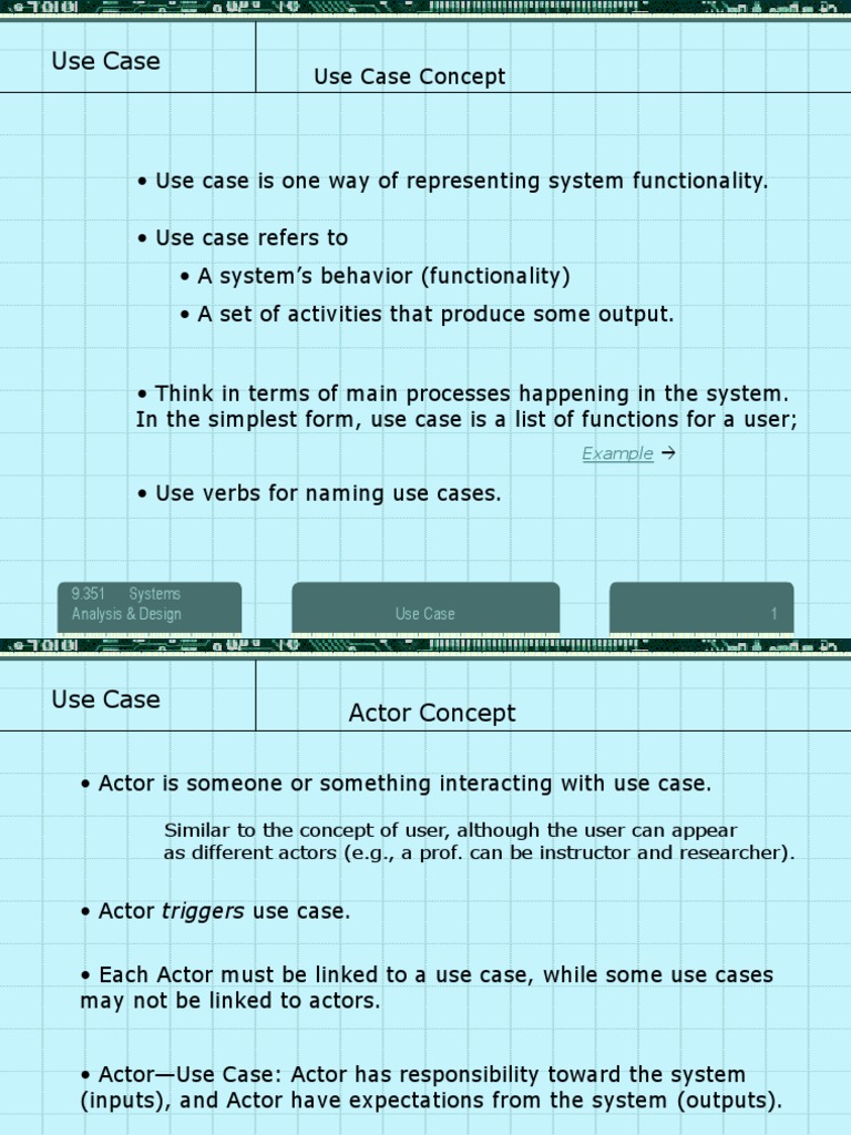 9.351 Systems Analysis & Design Use Case 1 | PDF | Use Case | System