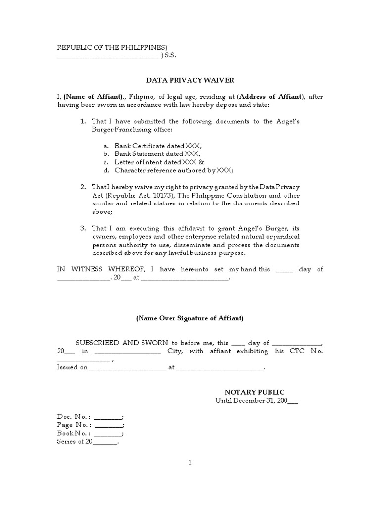 Data Privacy Waiver | PDF