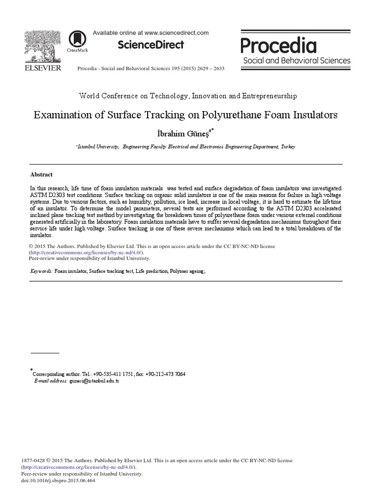Examination of Surface Tracking On Polyurethane Foam Insulators | PDF ...