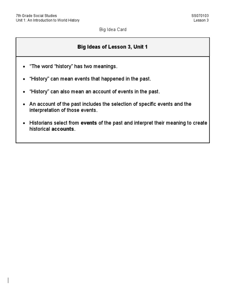 Understanding History in 7th Grade | PDF | History