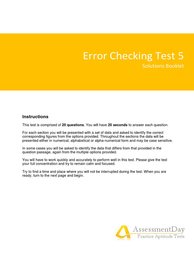 Error Checking Test Solutions Guide | PDF | Communication | Computing