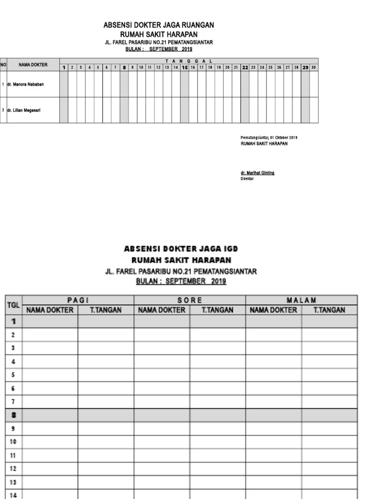 Absensi Dokter Umum | PDF