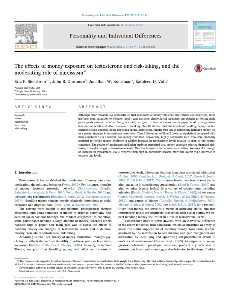 Process Macro Paper 2 | PDF | Narcissism | Testosterone