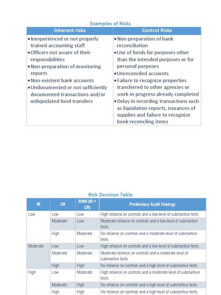 Inherent Risks Control Risks | PDF